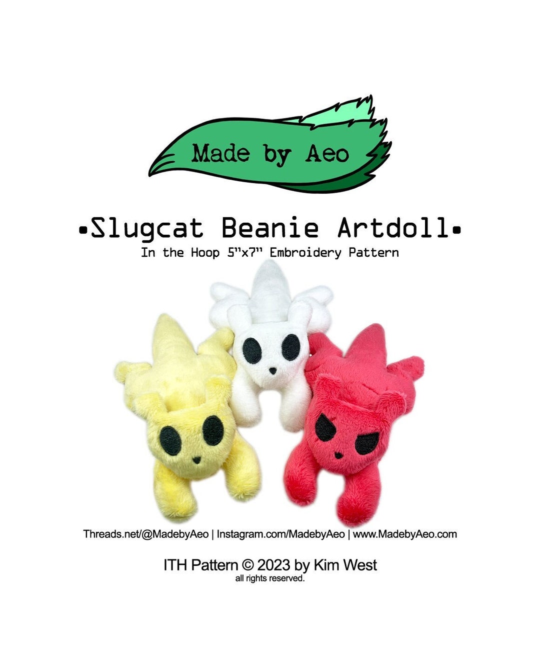 ITH DIGITAL PATTERN - Slugcat Beanie Artdoll! in the Hoop Machine ...