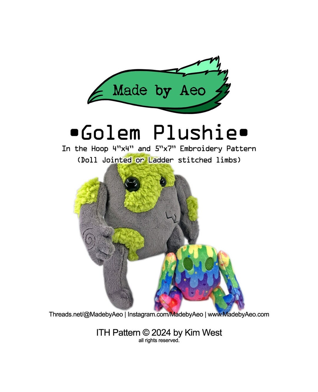 ITH DIGITAL PATTERN - Golem Doll-jointed Plushie - in the Hoop Machine ...