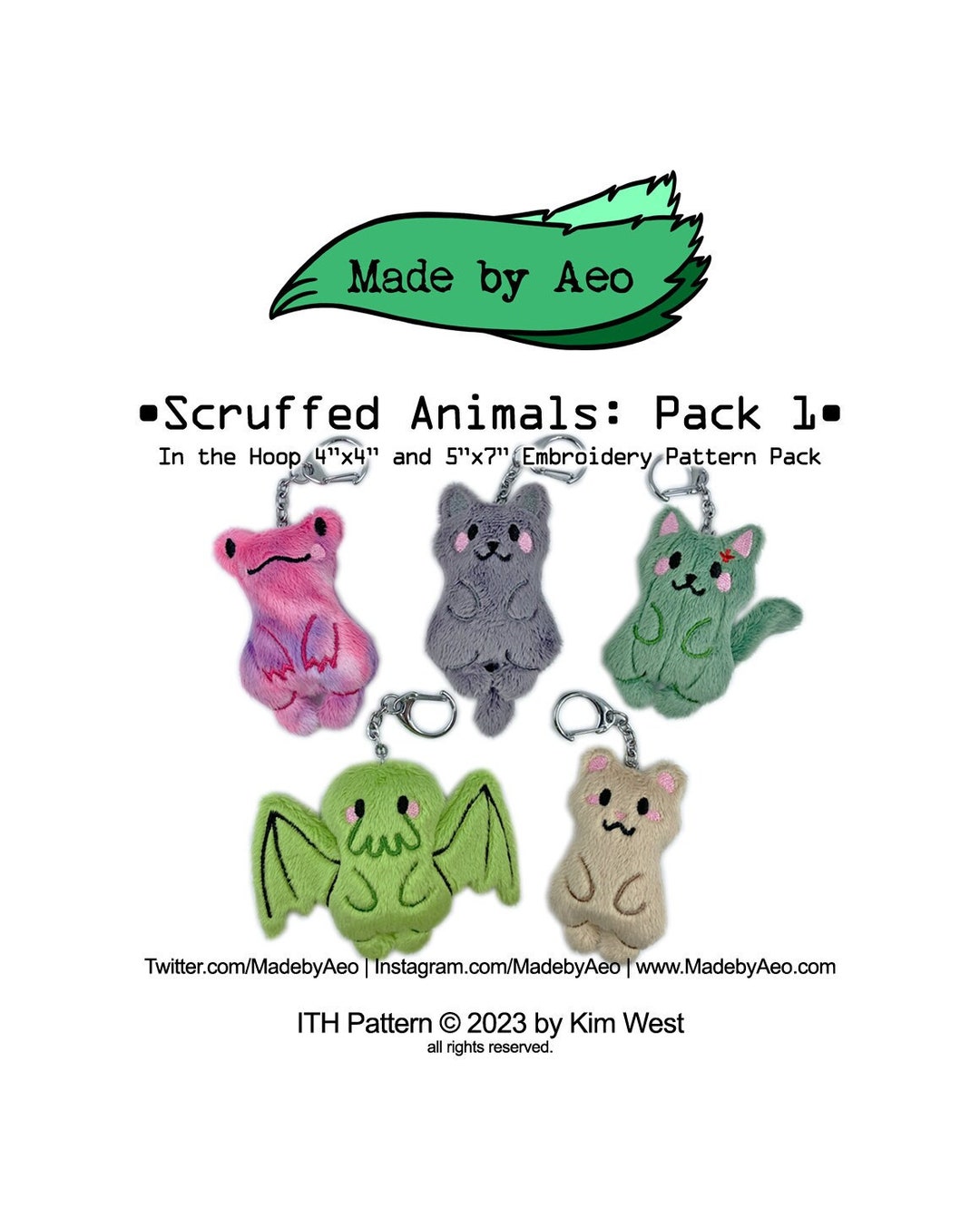 ITH DIGITAL PATTERN - Scruffed Animals: Pack 1 - Plushie Keychains - in ...