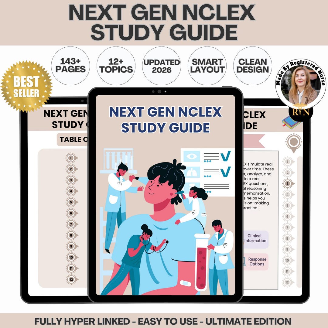 Next Gen NCLEX Study Guide Bundle: RN & PN Exam Prep (digital Download ...