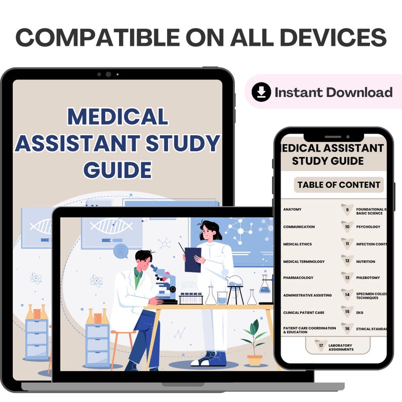 Medical Assistant Notes & Cheat Sheets Bundle: MA Study Guide (120 ...