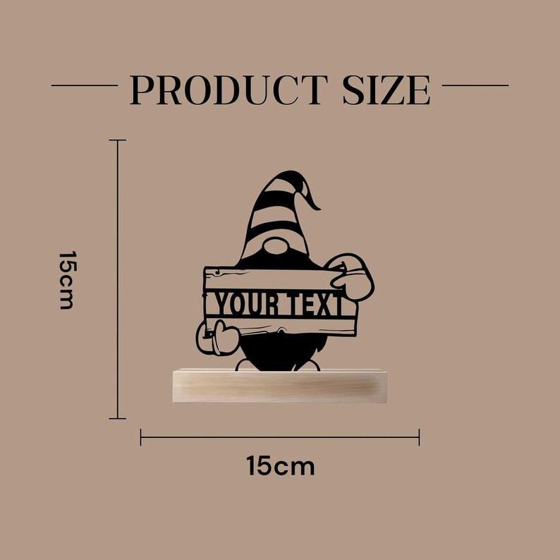 Personalized Shy Dwarf Statue – Custom Name Metal Sculpture With Wood ...