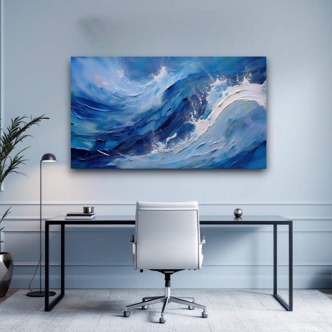 Impasto Ocean Wave Canvas Print: Textured Seascape Art - Etsy