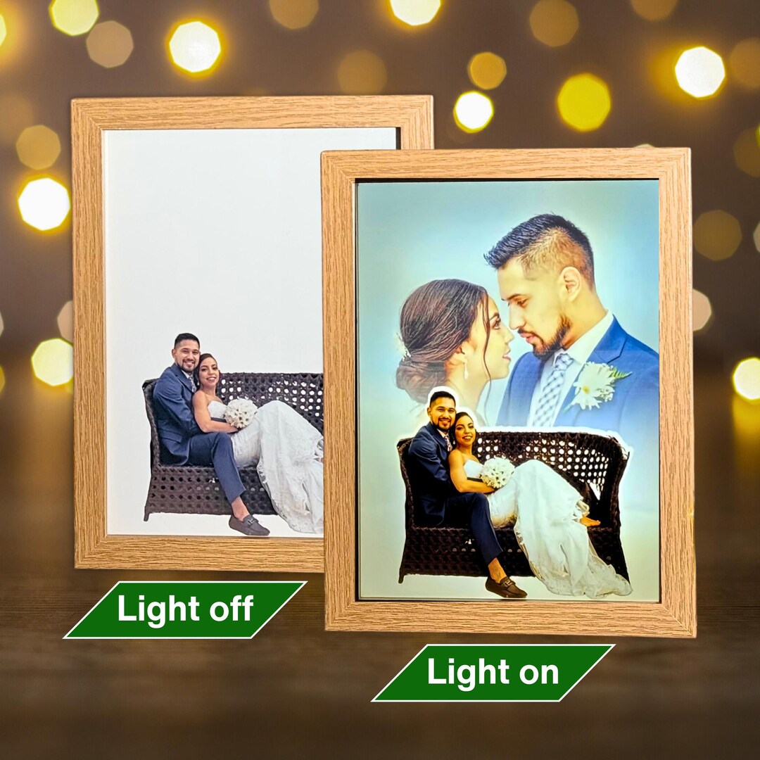 Personalized Couple Light Photo Frame, Personalized Couple Led Frame ...