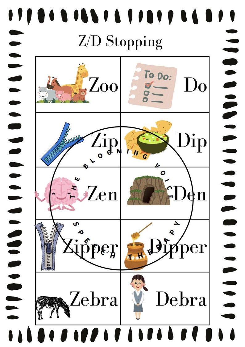 S/T F/P V/B Z/D SH/T Phonological Processes; Stopping - Etsy