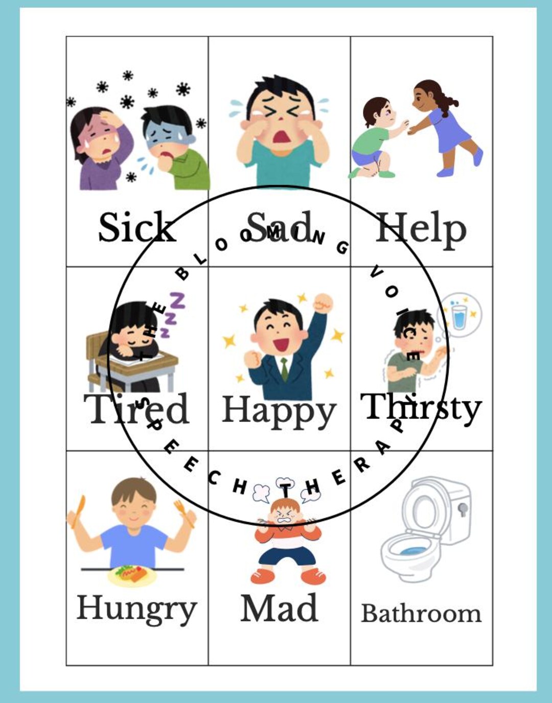 Emotion Communication Board (english/spanish) - Etsy