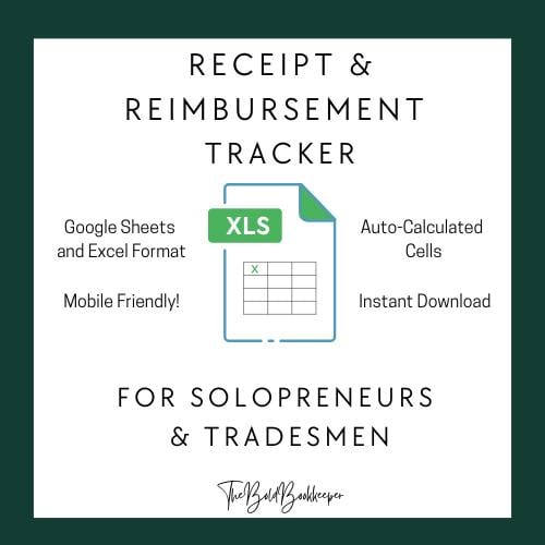 Receipts & Reimbursement Tracker | Excel and Google Sheets | Small ...