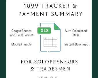 1099 Subcontractor Tracker Bundle | Excel Google Sheets | W-9 Log 1099 ...