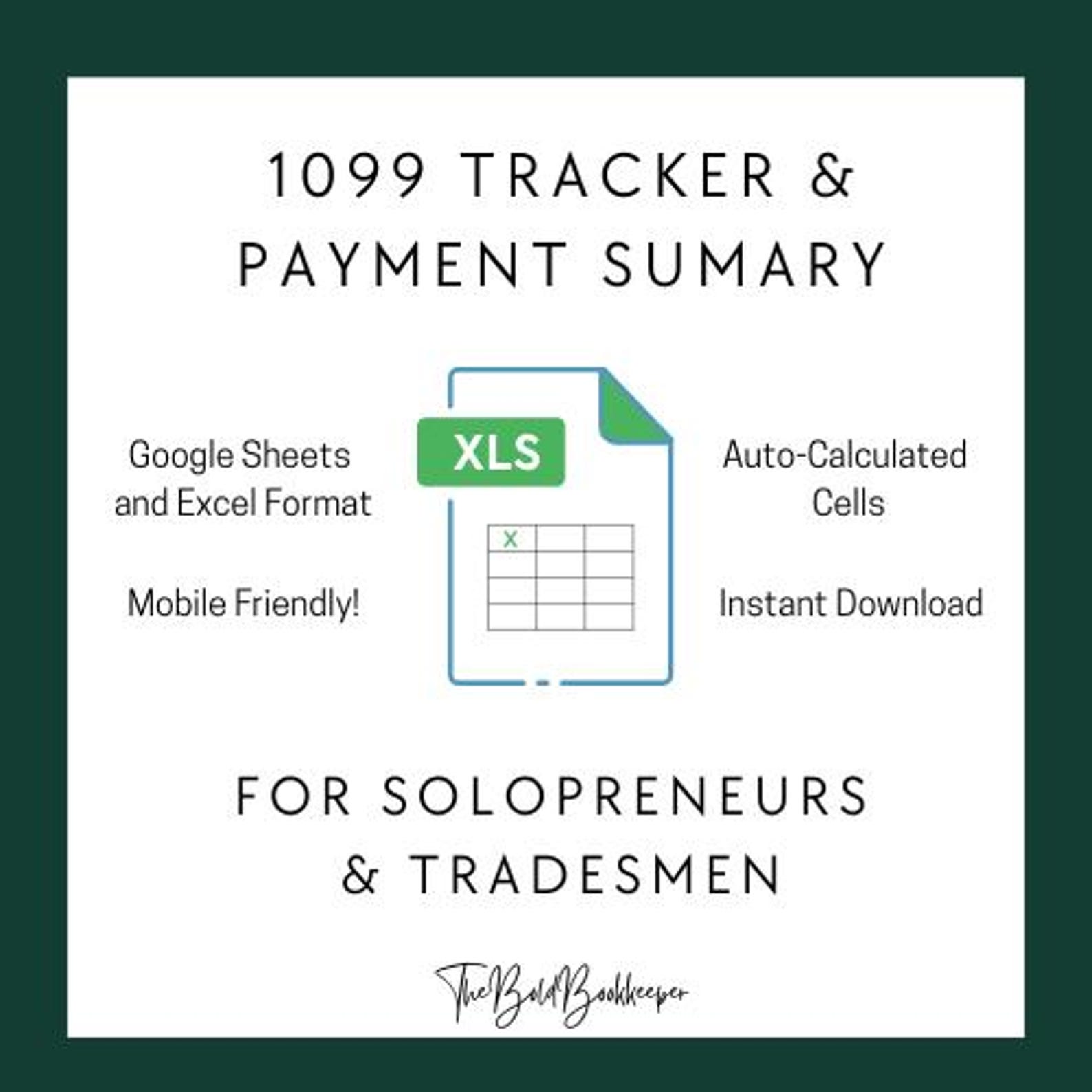 1099 Subcontractor Tracker Bundle | Excel Google Sheets | W-9 Log 1099 ...