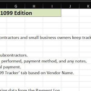 1099 Subcontractor Tracker Bundle | Excel Google Sheets | W-9 Log 1099 ...