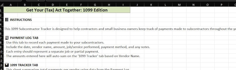 1099 Subcontractor Tracker Bundle | Excel Google Sheets | W-9 Log 1099 ...