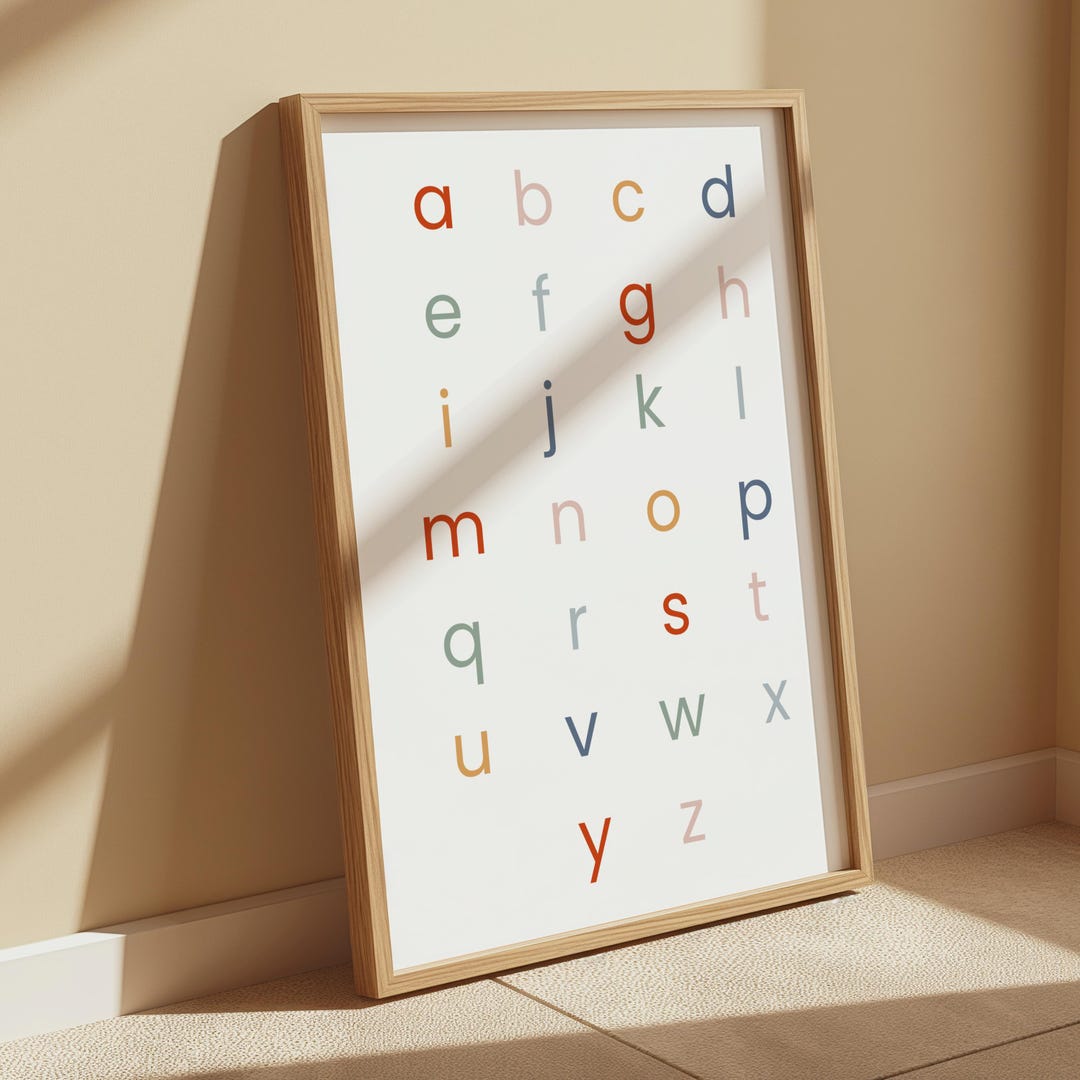 Lowercase Alphabet Playroom Wall Art | Educational Poster | Kids Wall ...