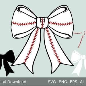 Coquette Baseball Bow SVG: Sports Mama Design, Cricut Cut File (digital ...