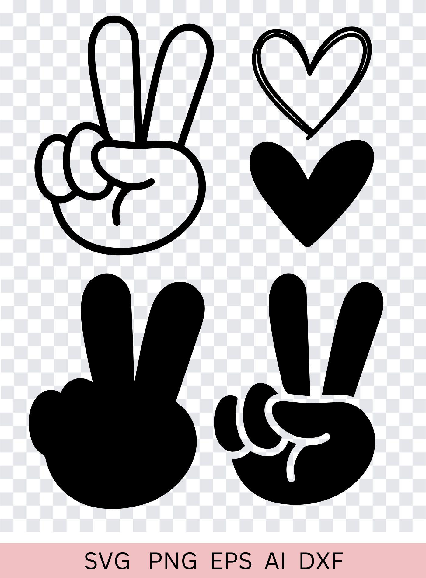 Peace Sign Hand Svg: Cricut Cut File, Shirt Design (digital Download ...