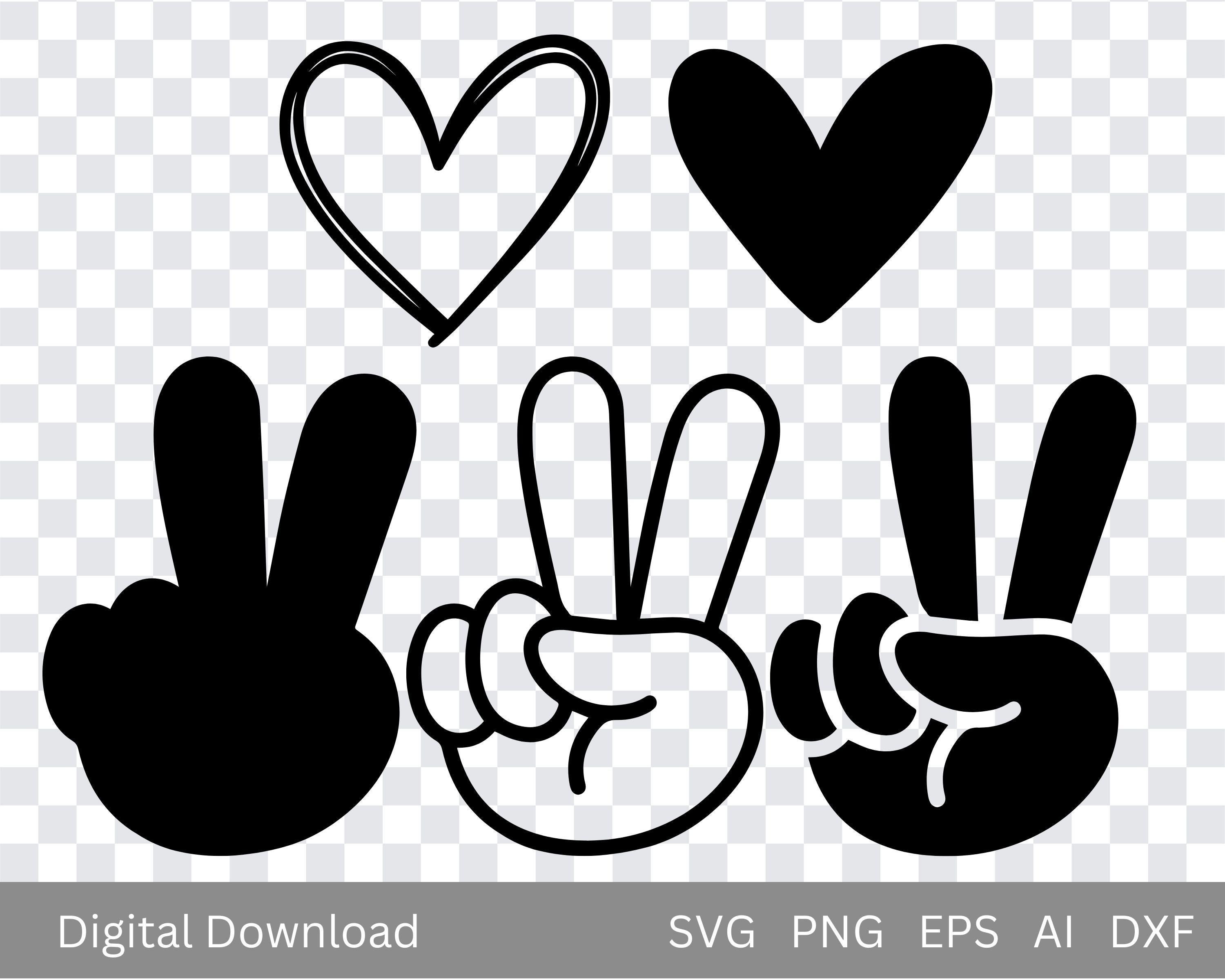 Peace Sign Hand Svg: Cricut Cut File, Shirt Design (digital Download ...