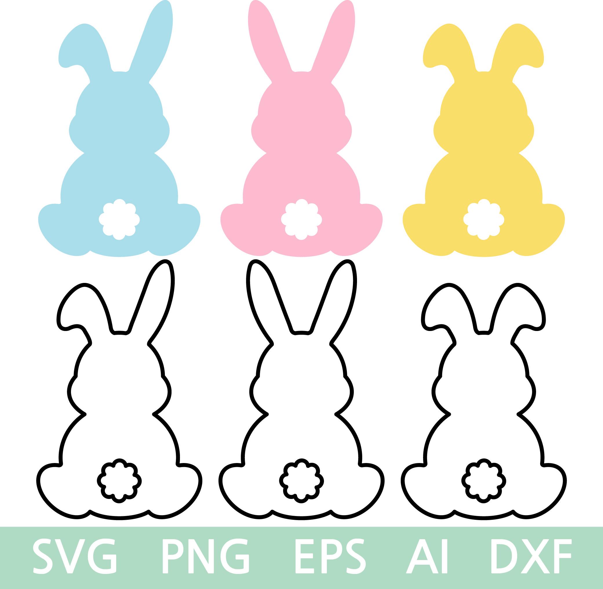 Easter Bunny SVG, Rabbit Outline, Bunny Silhouette,happy Easter Cut ...