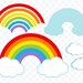 Rainbow SVG Bundle, Layered Rainbow PNG, Cute Cloud Weather Clipart ...