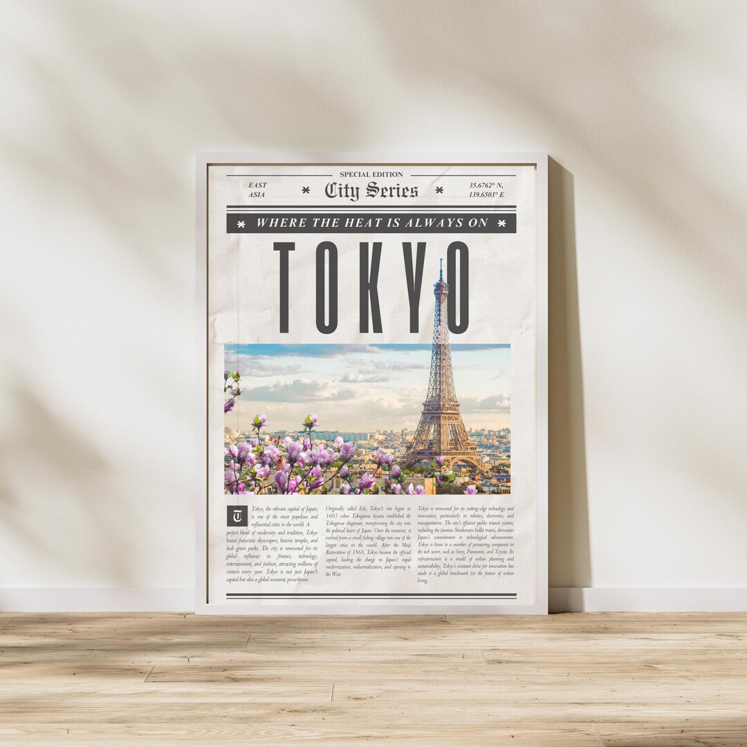 Tokyo Newspaper Art Print | Asian Artwork Decoration | Japanese Artwork ...