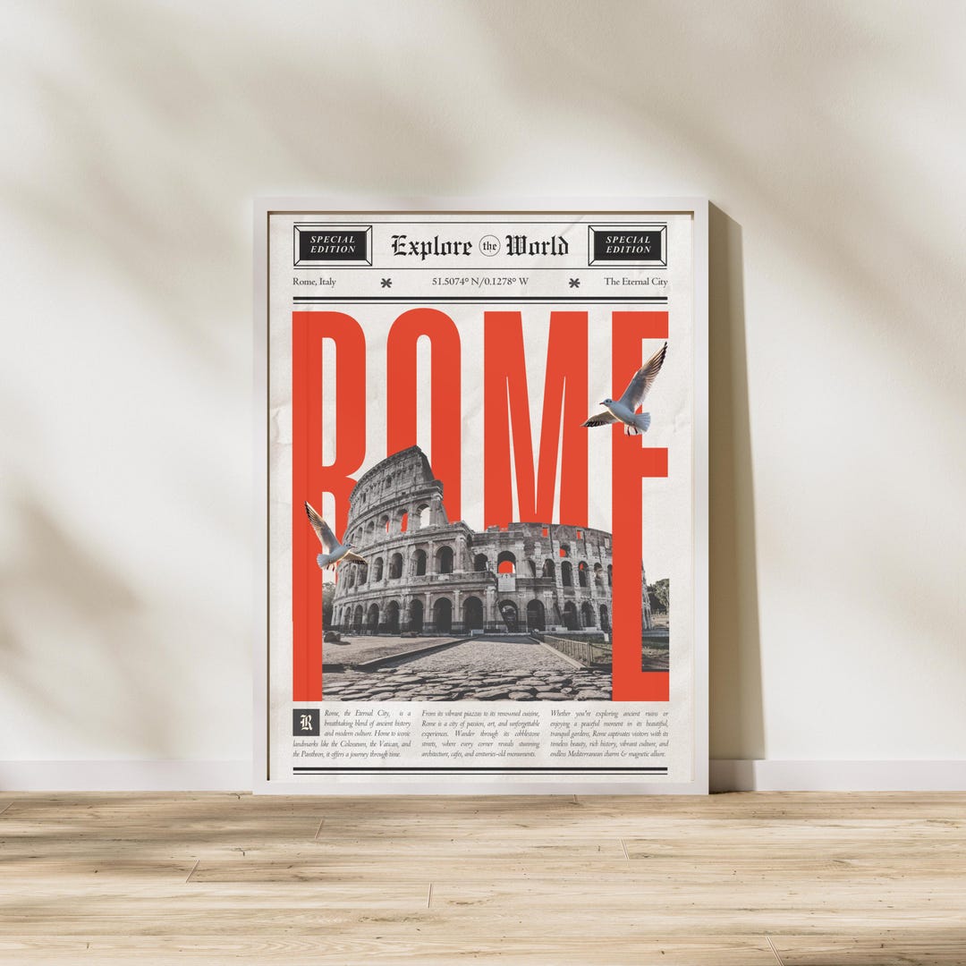 ROME Poster | Italy Poster Artwork Wall Decoration Artwork | Rome ...