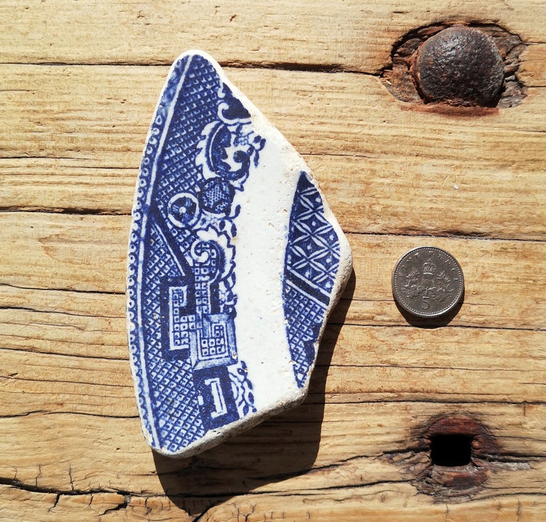 HUGE WILLOW SHARD | Blue Sea Pottery Shard | Scottish Beach Finds ...