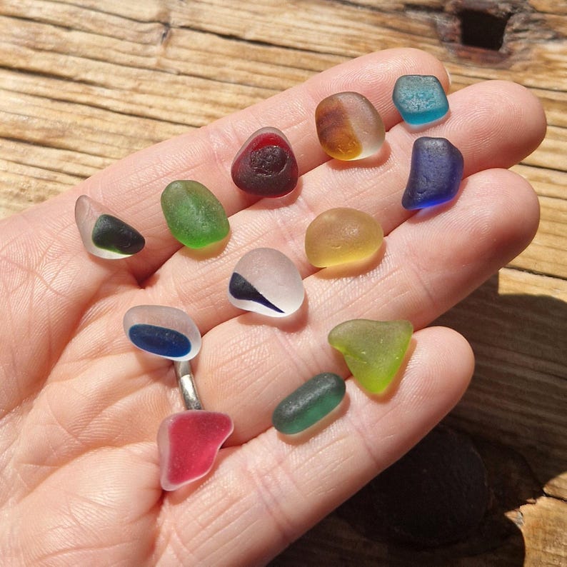 SEAHAM RAINBOW SET | 12 Shards | 6 Rare Multis | Jewellery Supplies ...