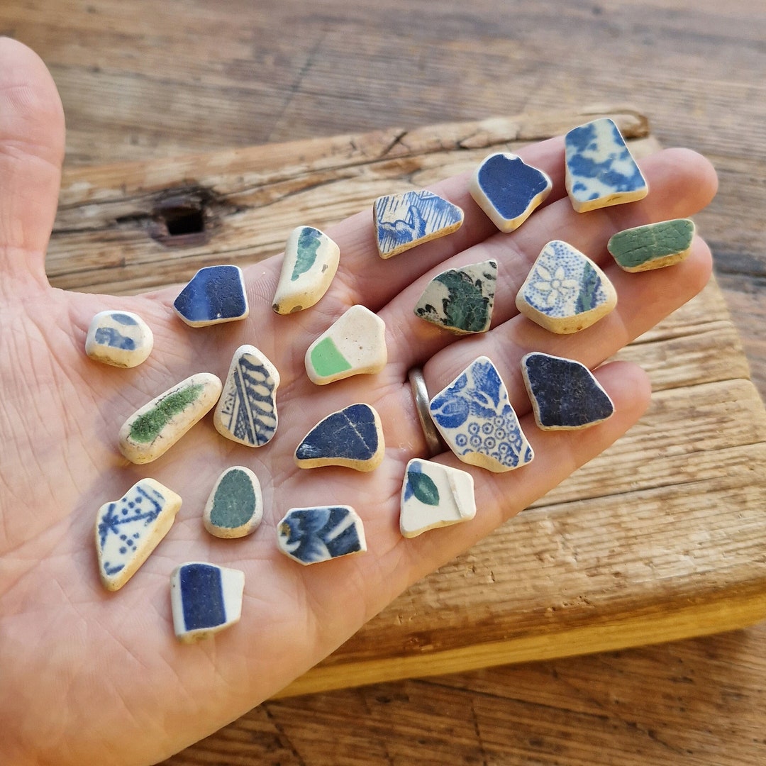 SEA POTTERY SET Vintage Sea Worn Pottery Shards Scottish - Etsy