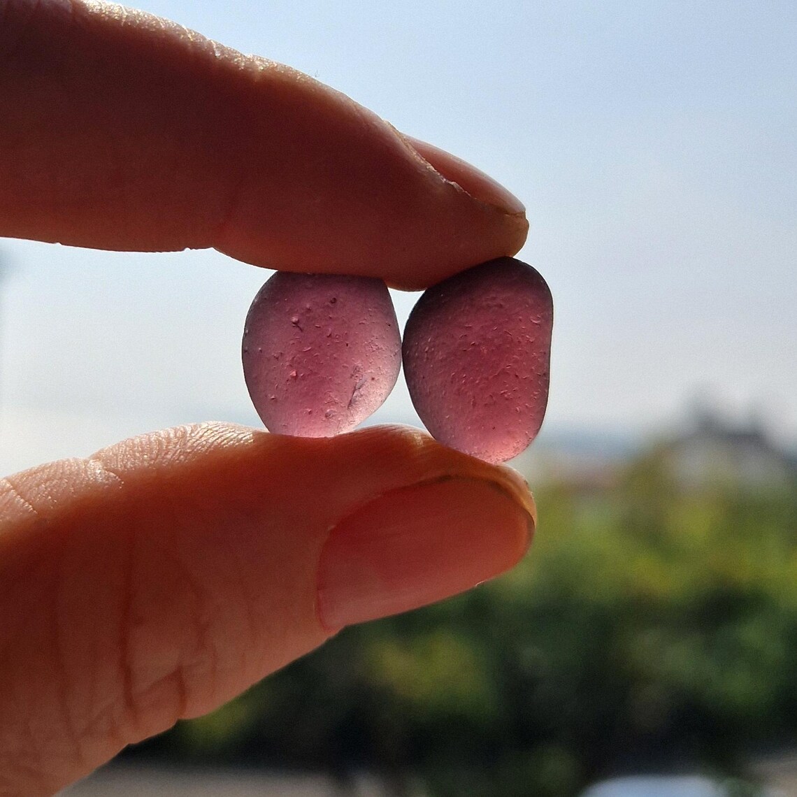 Rare Seaham Sea Glass: Matching Purple Pair, Scottish Beach Finds ...