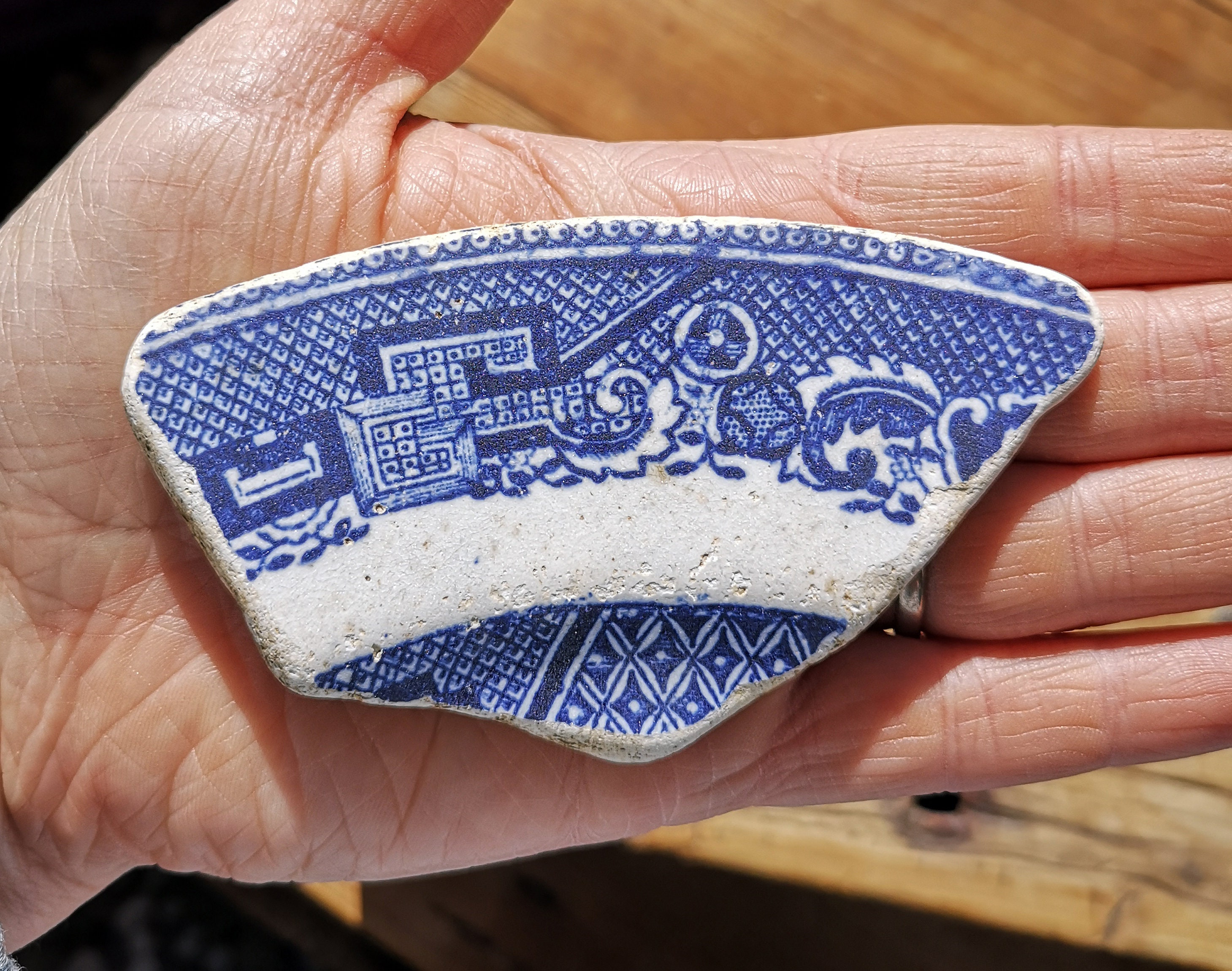 HUGE WILLOW SHARD Blue Sea Pottery Shard Scottish Beach | Etsy