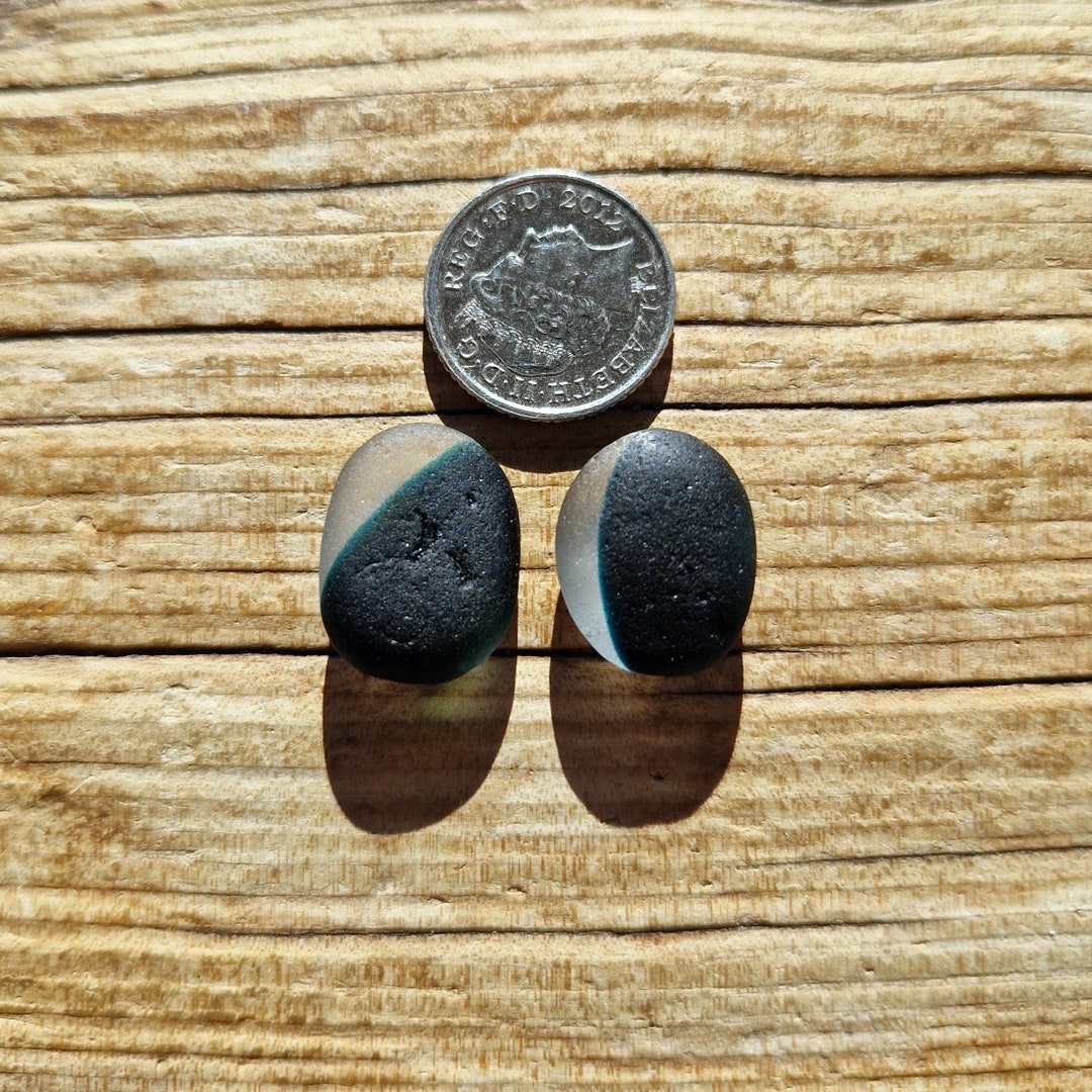 TEAL BLUE PAIR | Fisheye | Seaham Sea Glass | End of Day English ...