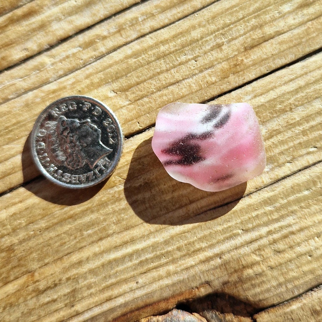 PINK SPATTER MULTI | Scottish Sea Glass Shard | Rare Multi Coloured ...