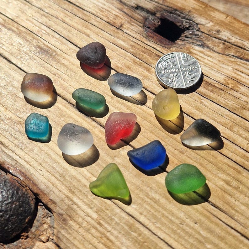 SEAHAM RAINBOW SET | 12 Shards | 6 Rare Multis | Jewellery Supplies ...