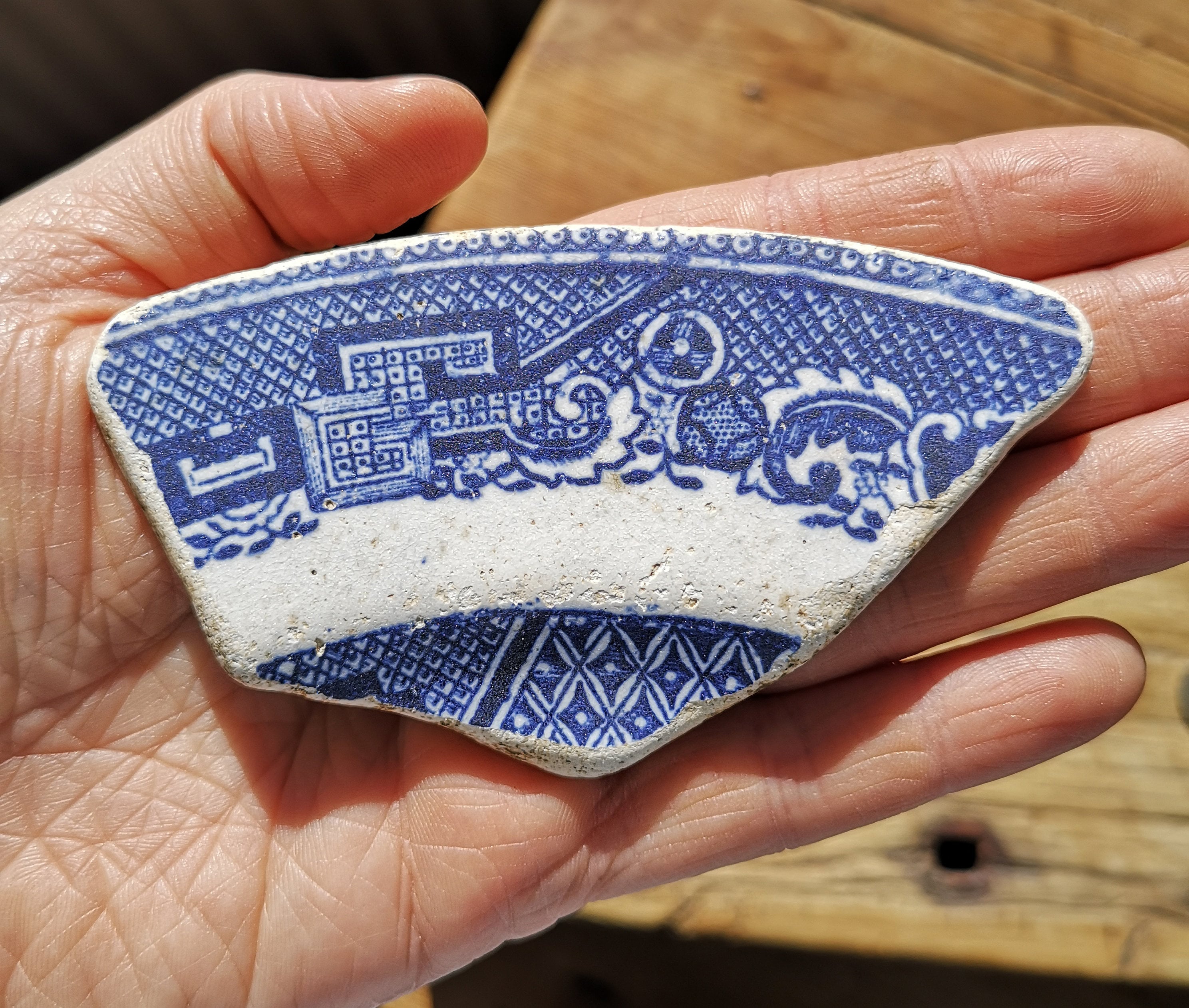 HUGE WILLOW SHARD Blue Sea Pottery Shard Scottish Beach | Etsy