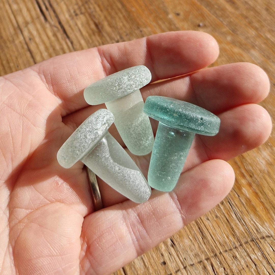 STOPPER TRIO | 3 Sea Glass Bottle Tops | Scottish Beach Finds ...