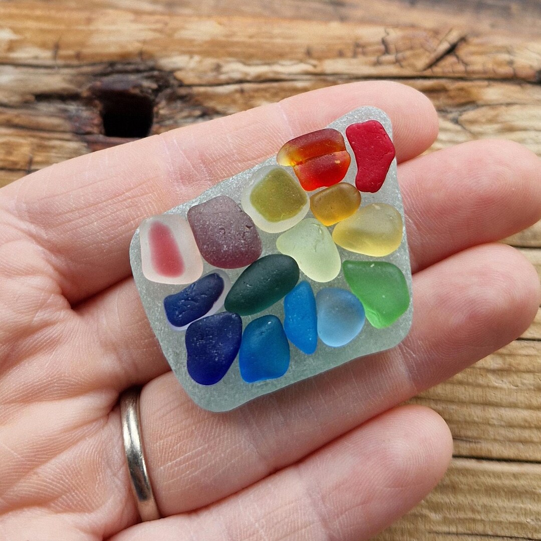 BEAUTIFUL SEAGLASS RAINBOW | Rare Shards | Sea Glass Base | Seaham ...