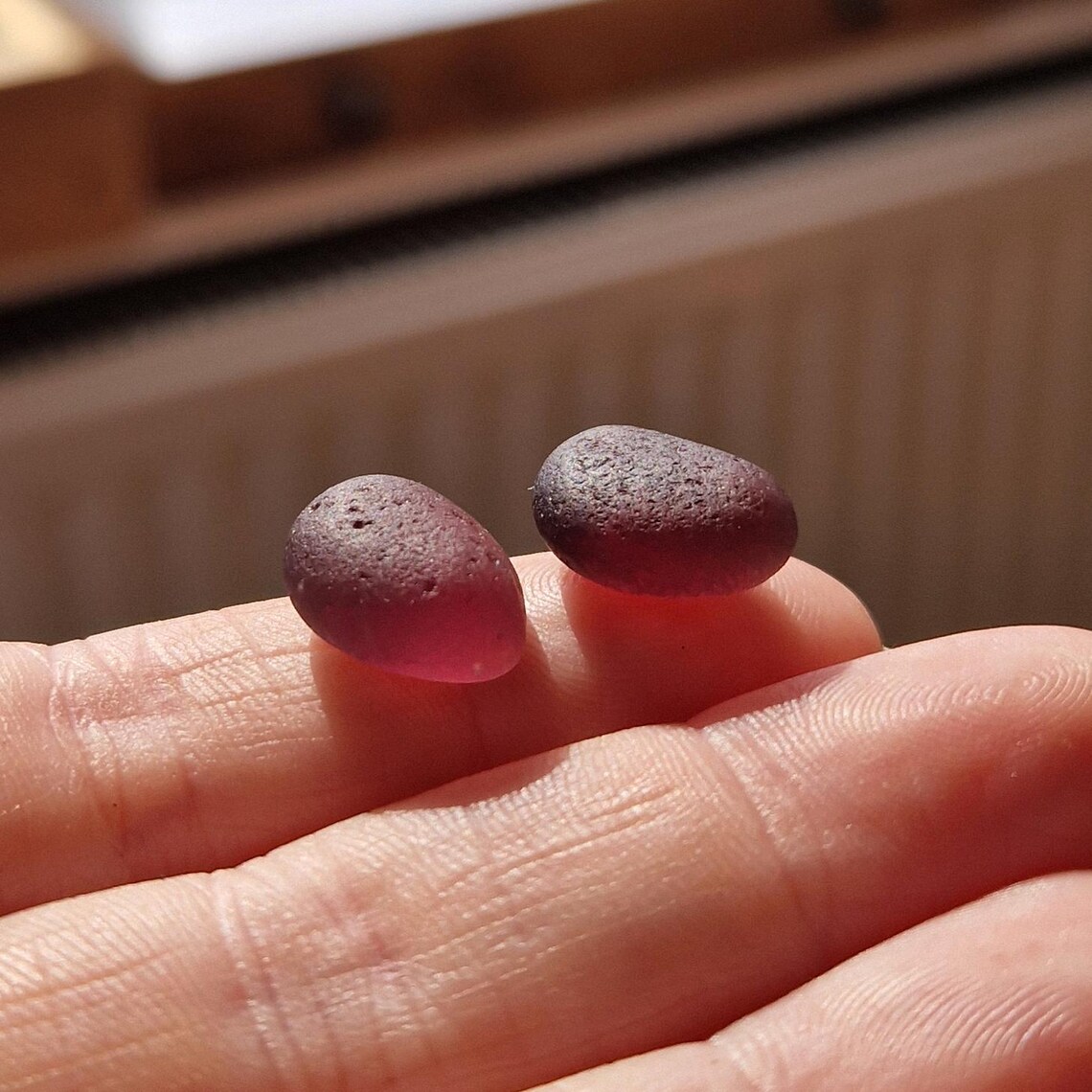 Rare Seaham Sea Glass: Matching Purple Pair, Scottish Beach Finds ...