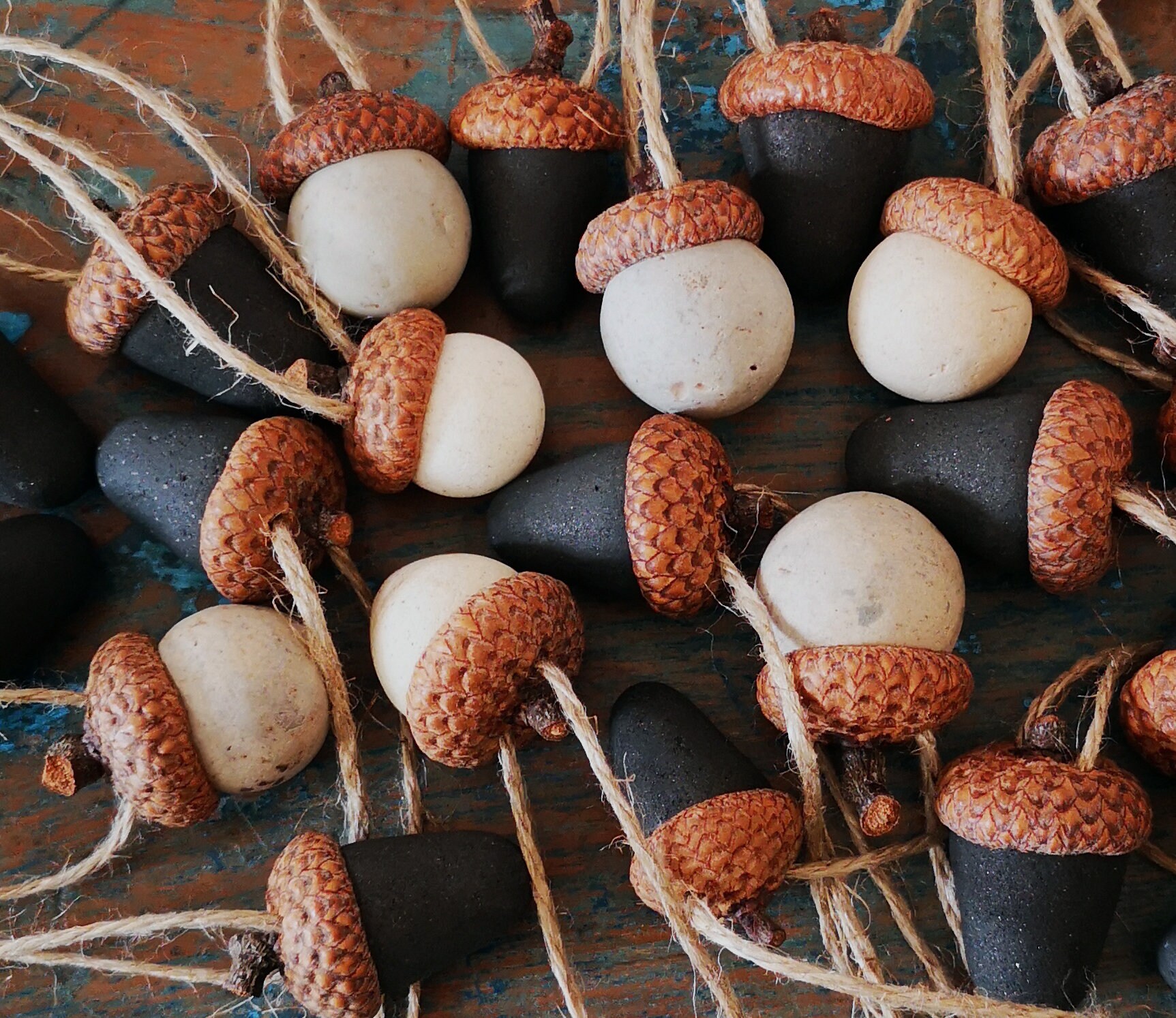 ACORN PAIR © Scottish Beach Finds Autumn Fall Clay - Etsy UK
