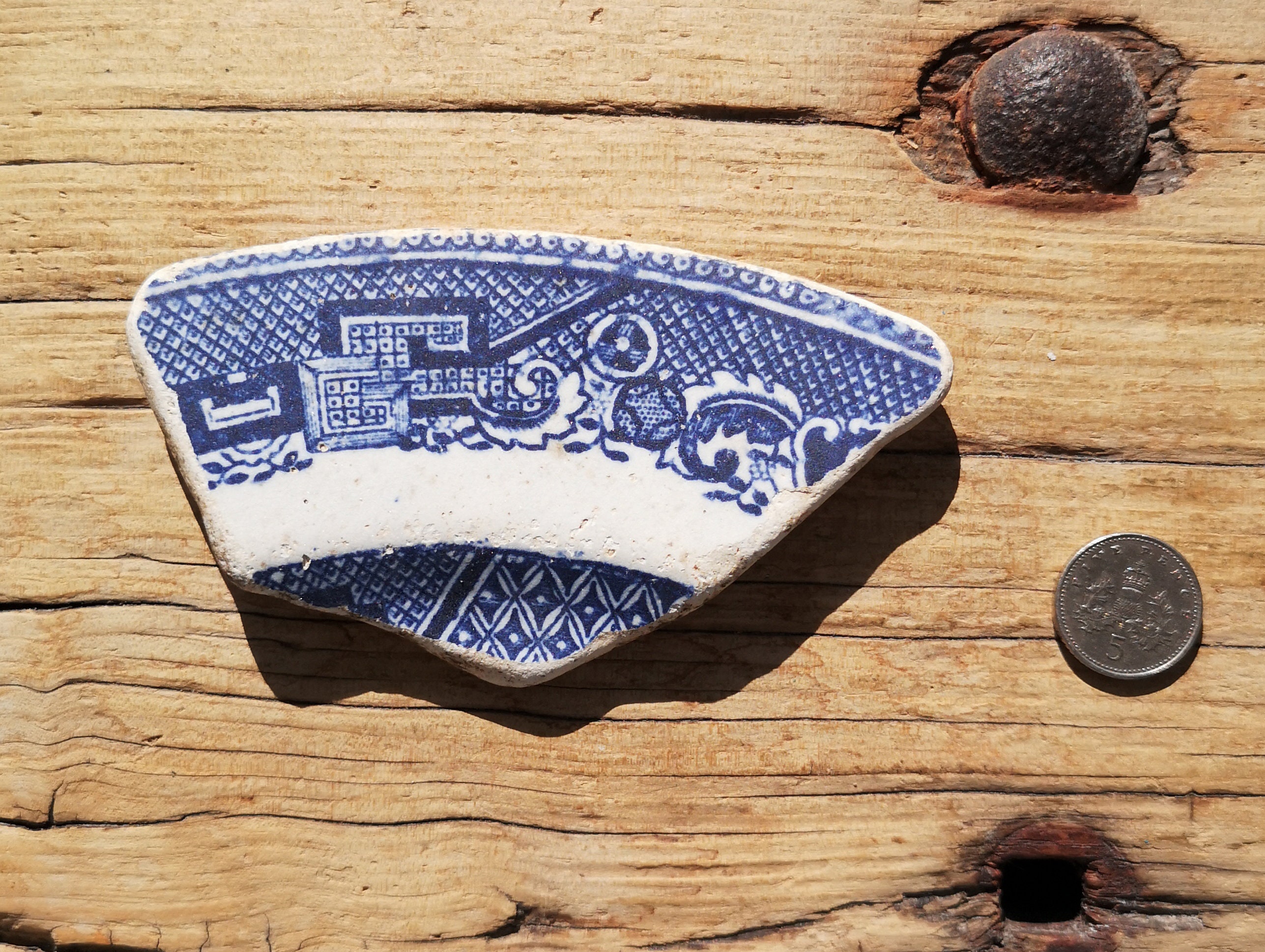 HUGE WILLOW SHARD Blue Sea Pottery Shard Scottish Beach | Etsy