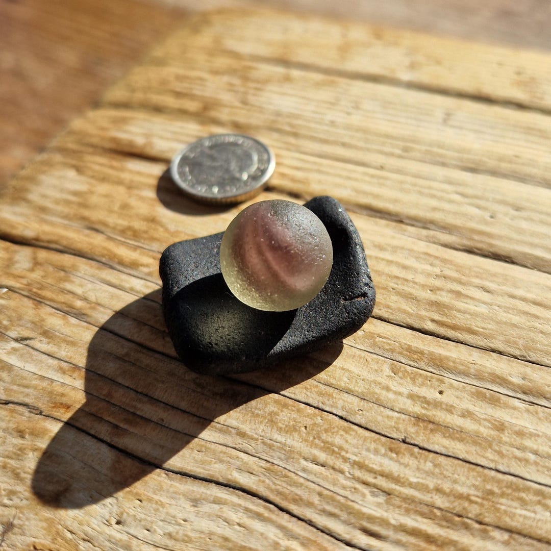 PURPLE SEA MARBLE | Rare Mauve Sea Marble | Dark Purple Sea Glass ...