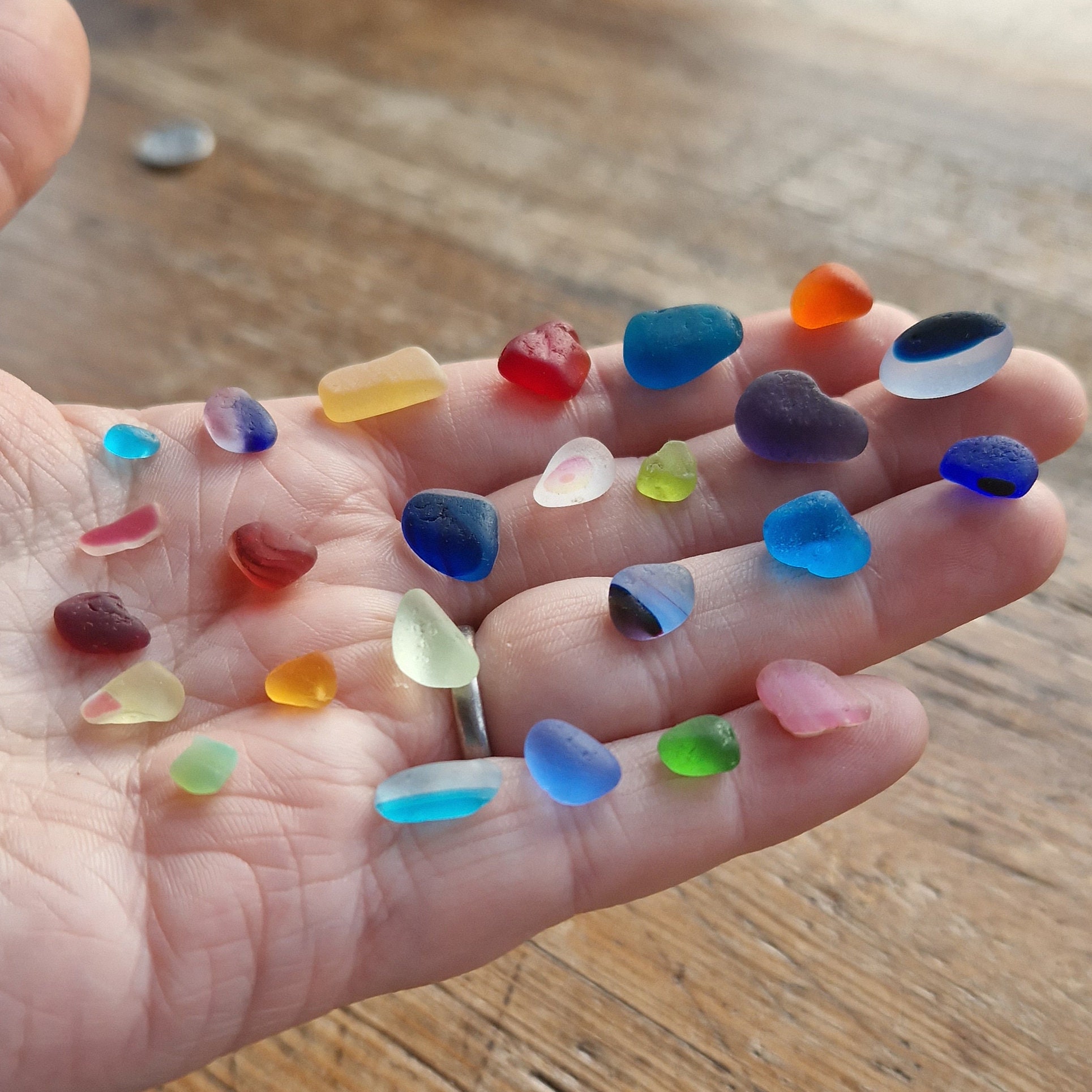 Miniature Letterpress Tray: Rare Seaham Sea Glass Rainbow, Scottish ...
