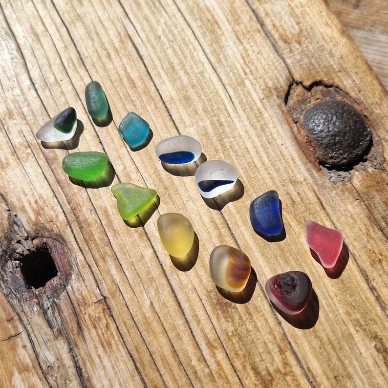 SEAHAM RAINBOW SET | 12 Shards | 6 Rare Multis | Jewellery Supplies ...