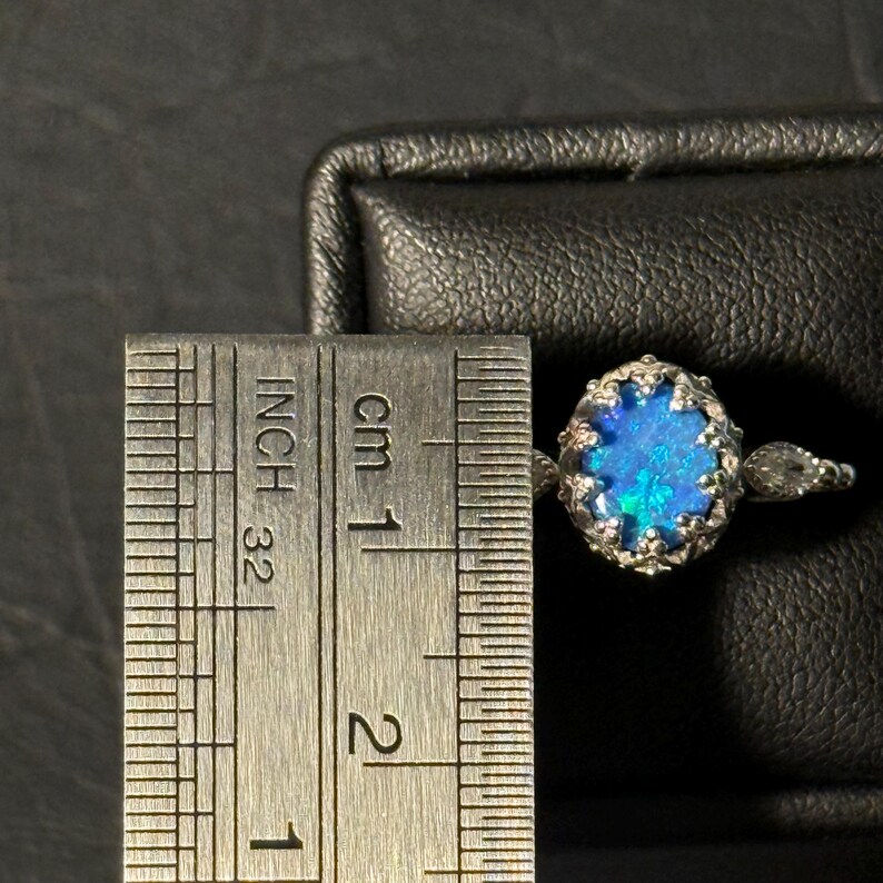 Blue Opal Australian Opal Sterling Silver Ring - Etsy