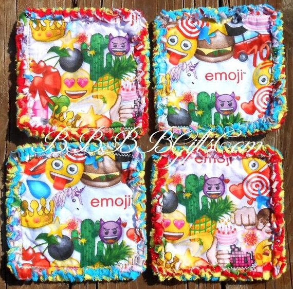 4 5 Emoji Smiley Party Rag Quilt Coasters : - Etsy