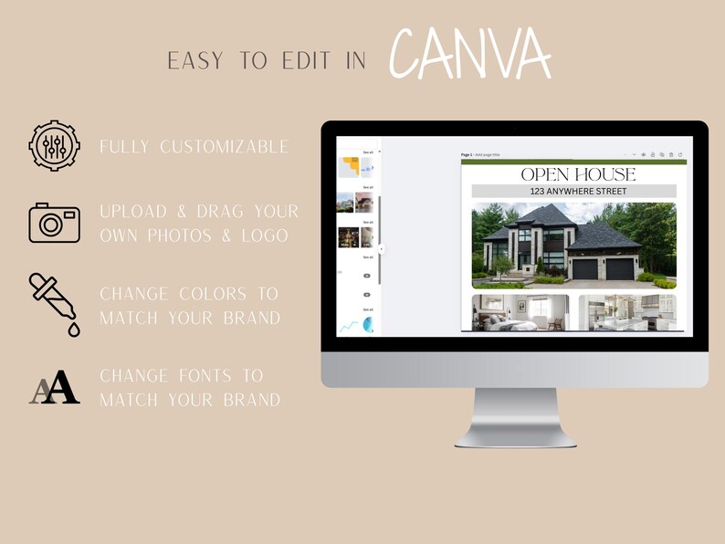 Editable Open House Flyer Template | Modern Real Estate Marketing Canva ...