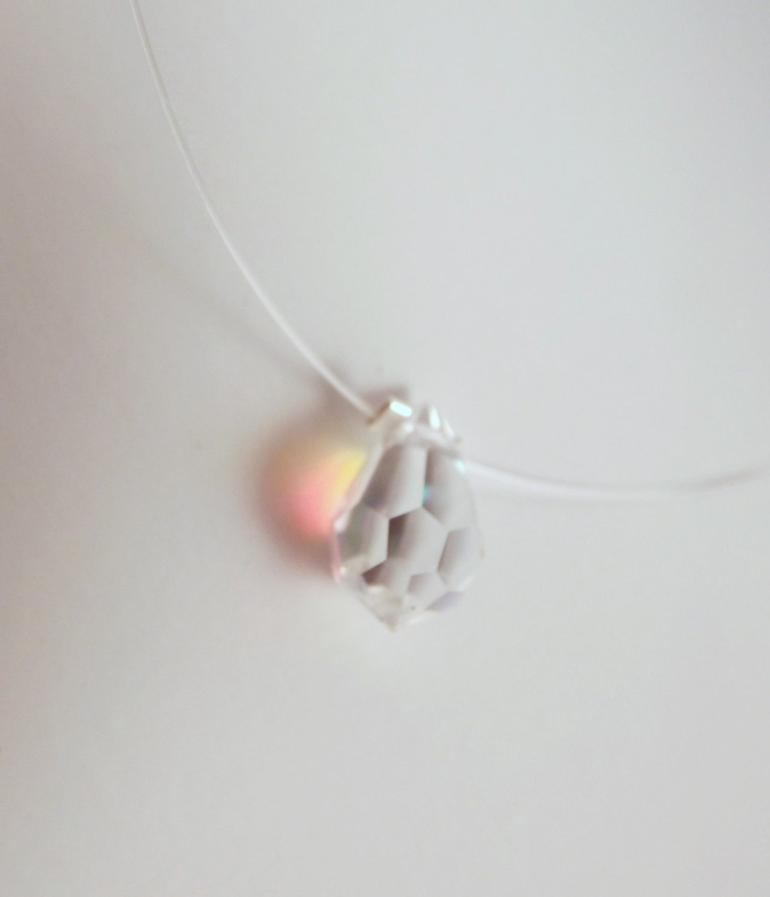 Crystal Aurora Borealis Teardrop Floating Bead Invisible | Etsy