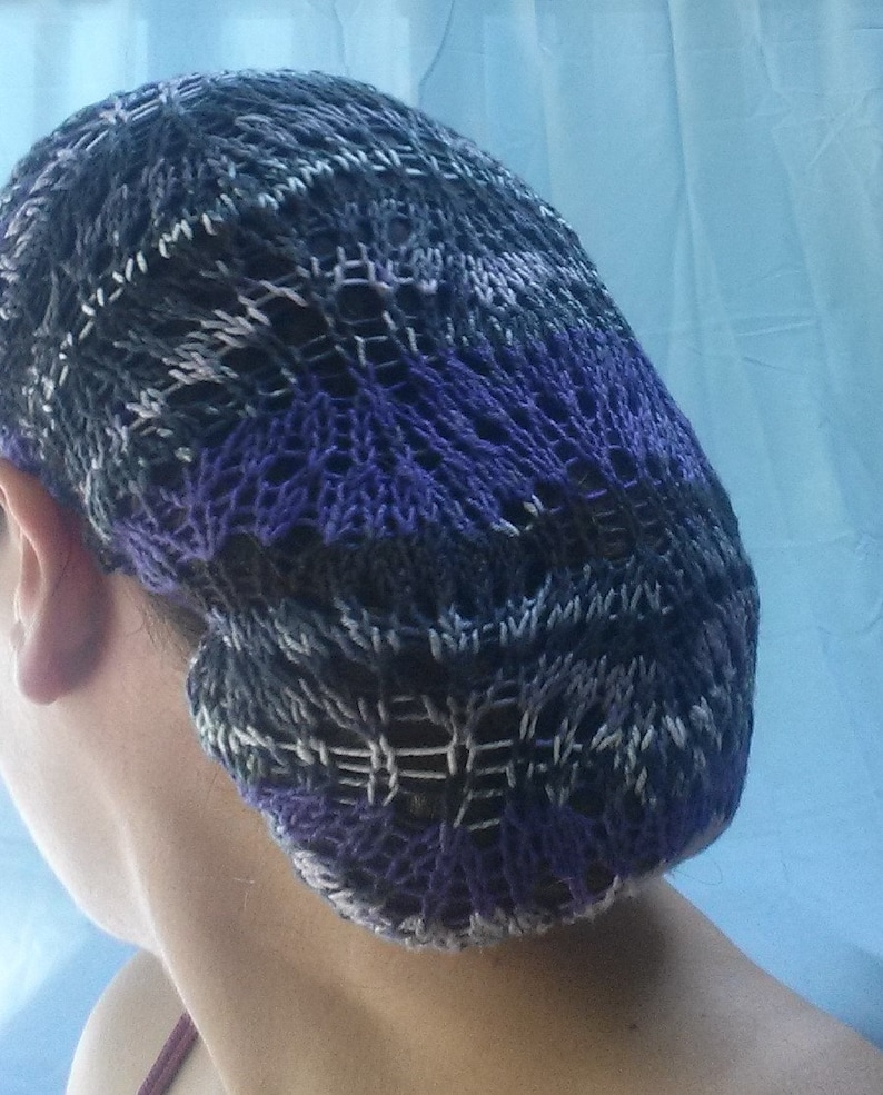 Cozy Coiffure Knitted Hair Snood Knitting Pattern PDF Download Lace Cap ...