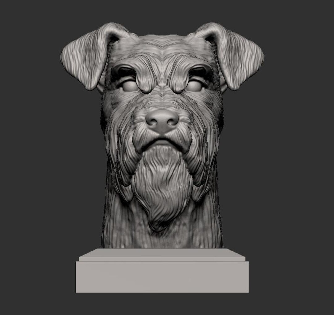 3D Printed Schnauzer Bust, Custom Dog Figurine, Pet Memorial Gift - Etsy