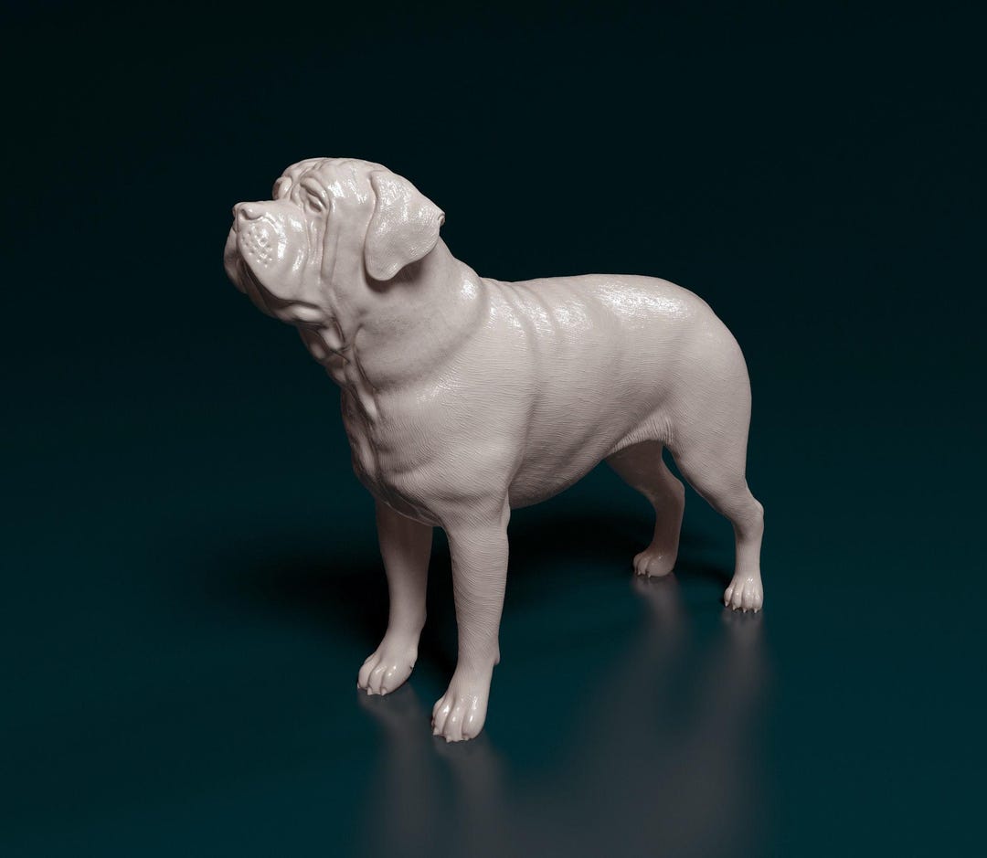 3D Printed English Mastiff Figurine 3D Printed Dog Statue ...