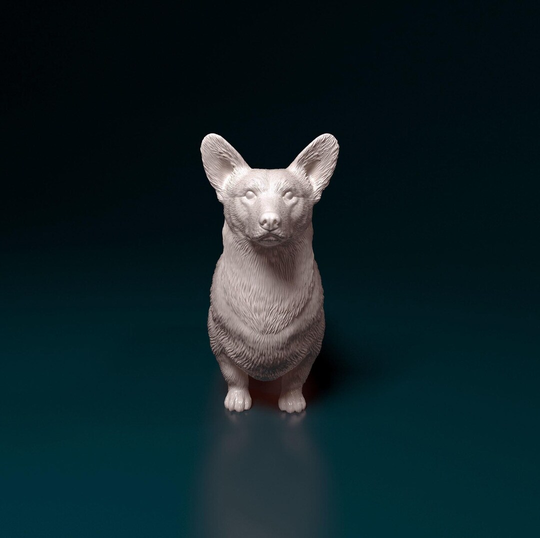 3D Printed Cardigan Welsh Corgi Figurine 3D Printed Dog Statue ...