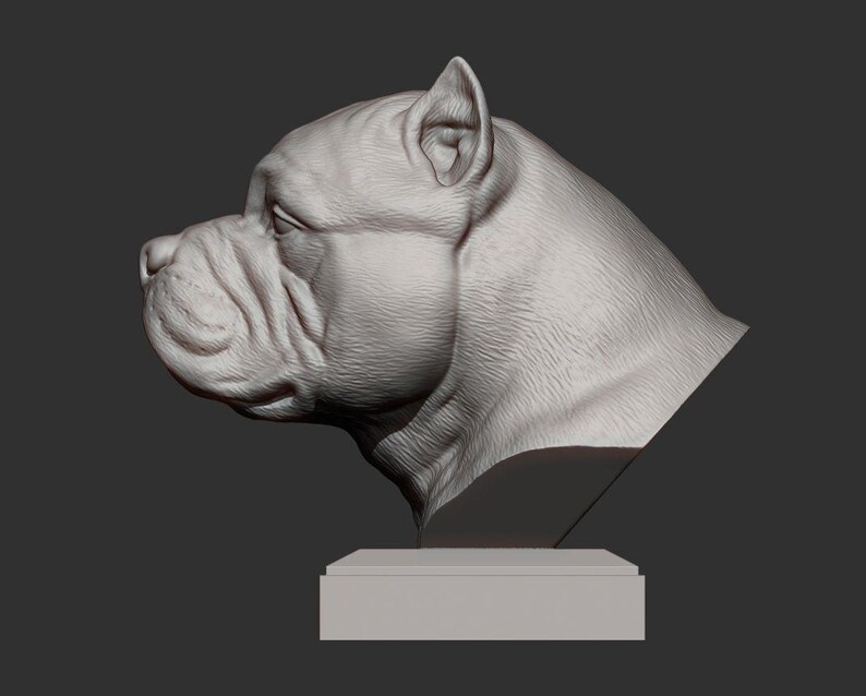 American Bully Bust, 3D Printed Dog Figurine, Pet Memorial Gift - Etsy