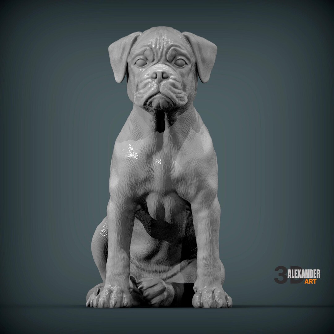 Boxer Puppy Figurine, 3D Printed Dog Statue, Pet Memorial Gift - Etsy